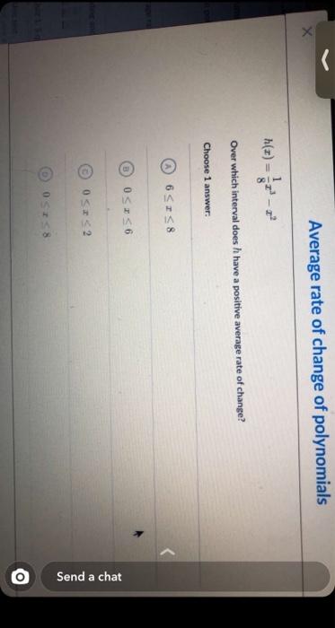 Solved Average rate of change of polynomials - P Over which | Chegg.com