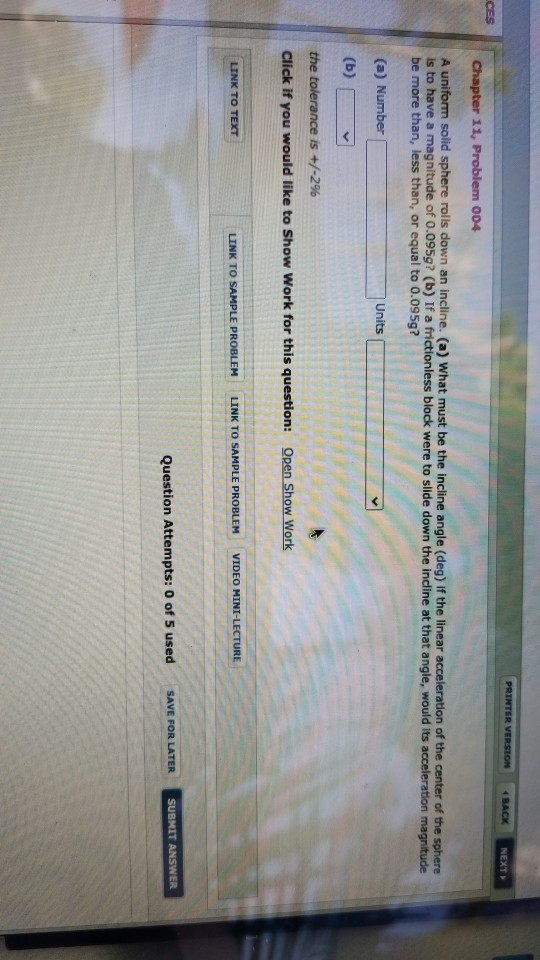 Solved PRINTER VERSION 4 BACK NEXT CES Chapter 11, Problem | Chegg.com