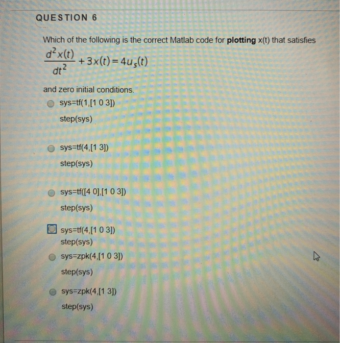 Solved Question 6 Which Of The Following Is The Correct
