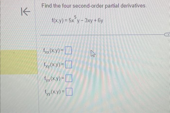 Solved Find the four second-order partial derivatives. | Chegg.com