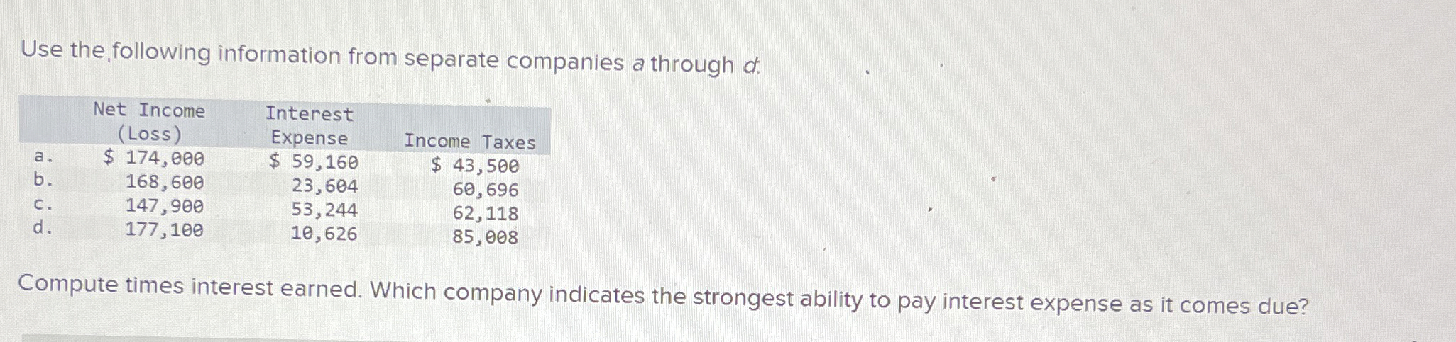 Solved Use the, following information from separate | Chegg.com