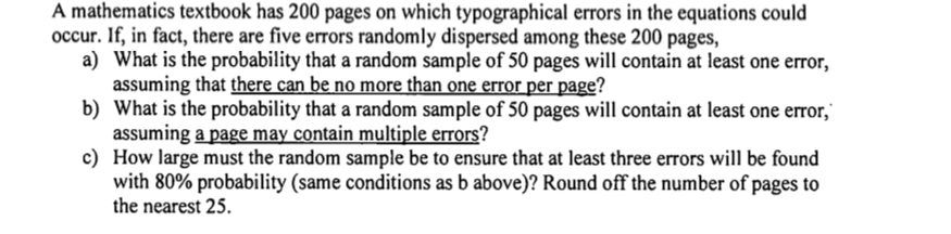 Solved A mathematics textbook has 200 ﻿pages on which | Chegg.com