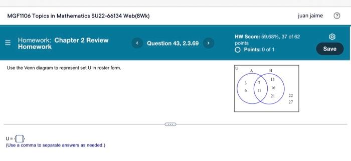 Solved MGF1106 Topics in Mathematics SU22-66134 Web(8Wk) | Chegg.com