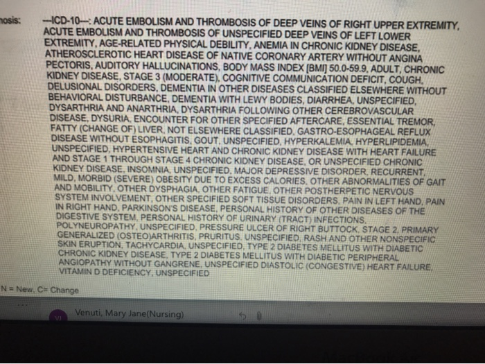 Solved nosis: -ICD-10— ACUTE EMBOLISM AND THROMBOSIS OF DEEP | Chegg.com