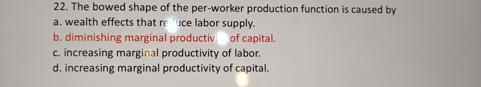 Solved The bowed shape of the per-worker production function | Chegg.com