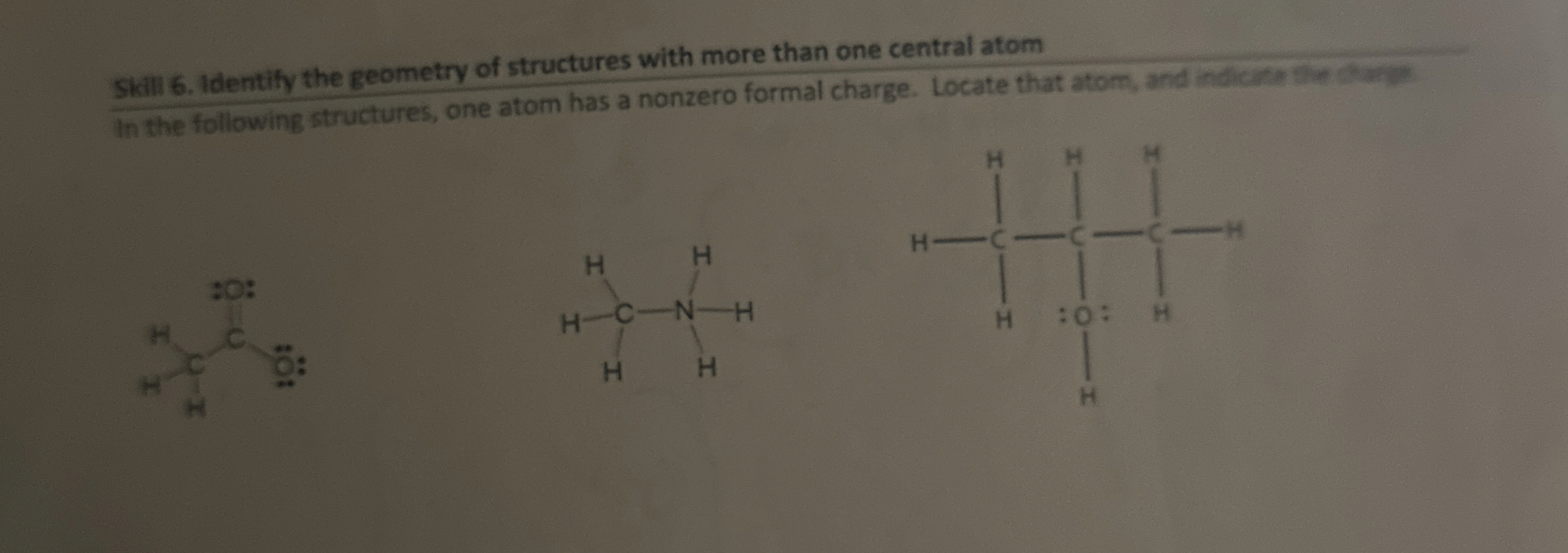 Solved Skill 6. ﻿Identify the geometry of structures with | Chegg.com