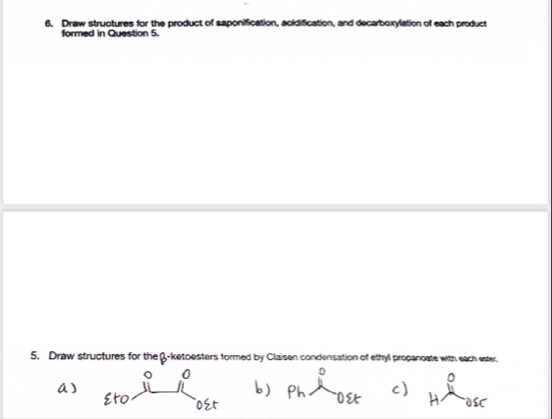 Solved Draw structures for the product of saponification, | Chegg.com