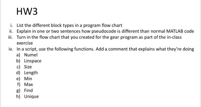 Solved HW3 i. List the different block types in a program | Chegg.com