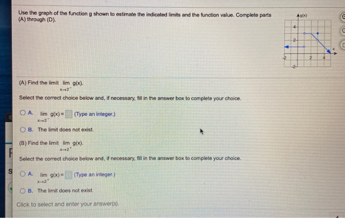 Solved Use the graph of the function g shown to estimate the | Chegg.com