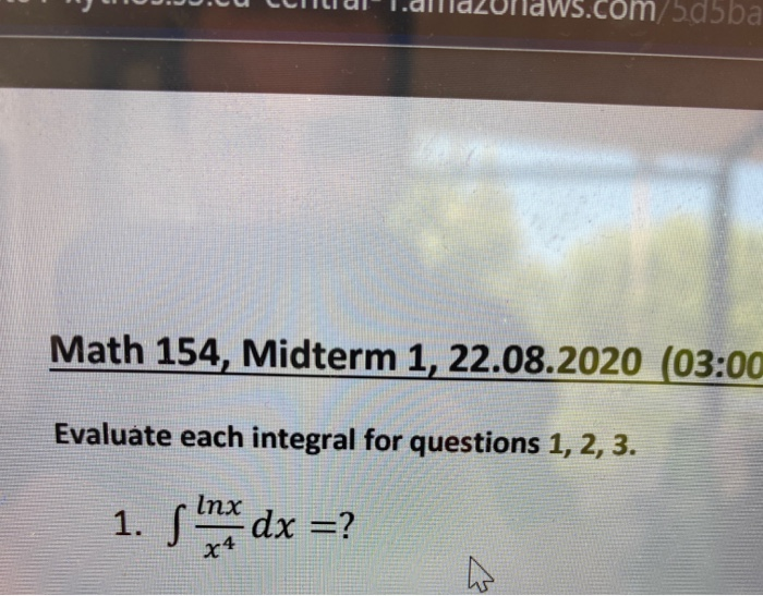 Solved com/5d5ba Math 154, Midterm 1, 22.08.2020 (03:00 | Chegg.com