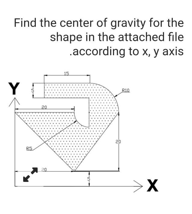 Solved Find the center of gravity for the shape in the | Chegg.com