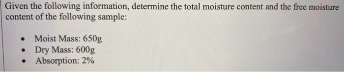 Solved Given the following information, determine the total | Chegg.com
