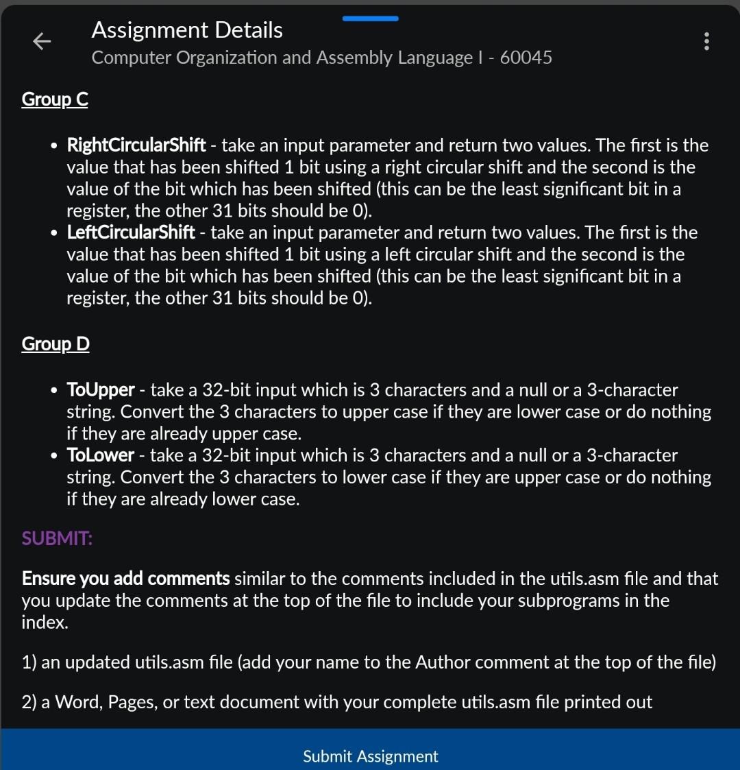 ← Assignment Details Computer Organization and | Chegg.com