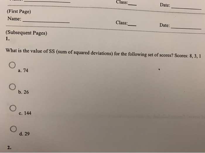 Solved Class: _ Date: (First Page) Name: Class: Date: | Chegg.com