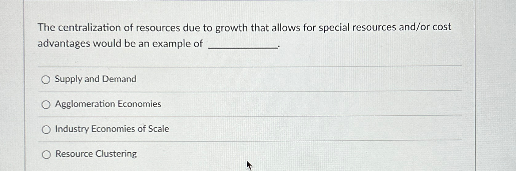 Solved The centralization of resources due to growth that | Chegg.com