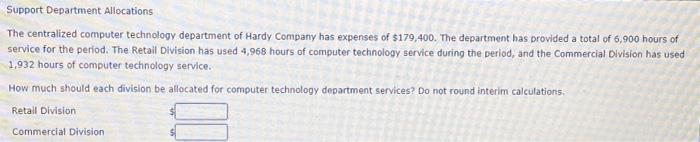 Solved The centralized computer technology department of | Chegg.com