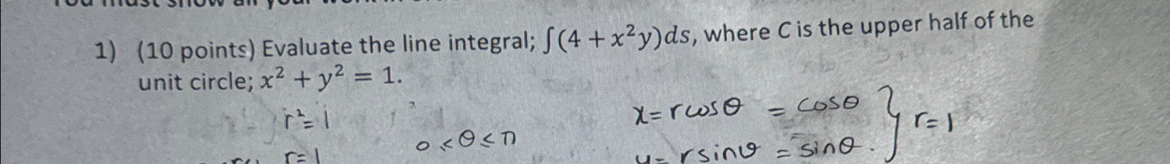 Solved (10 ﻿points) ﻿Evaluate the line integral; | Chegg.com