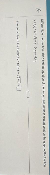 Solved Differentiate the function. Then find an equation of | Chegg.com