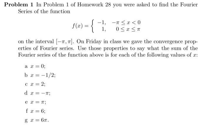 Solved Problem 1 In Problem 1 of Homework 28 you were asked | Chegg.com