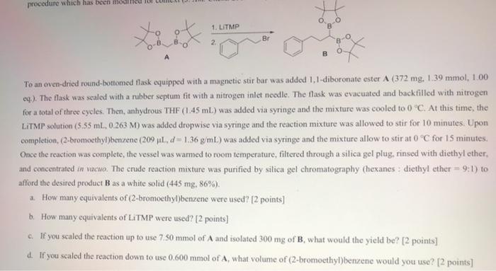 Solved procedure which has been modi med lo 1. LITMP Br 2 B | Chegg.com