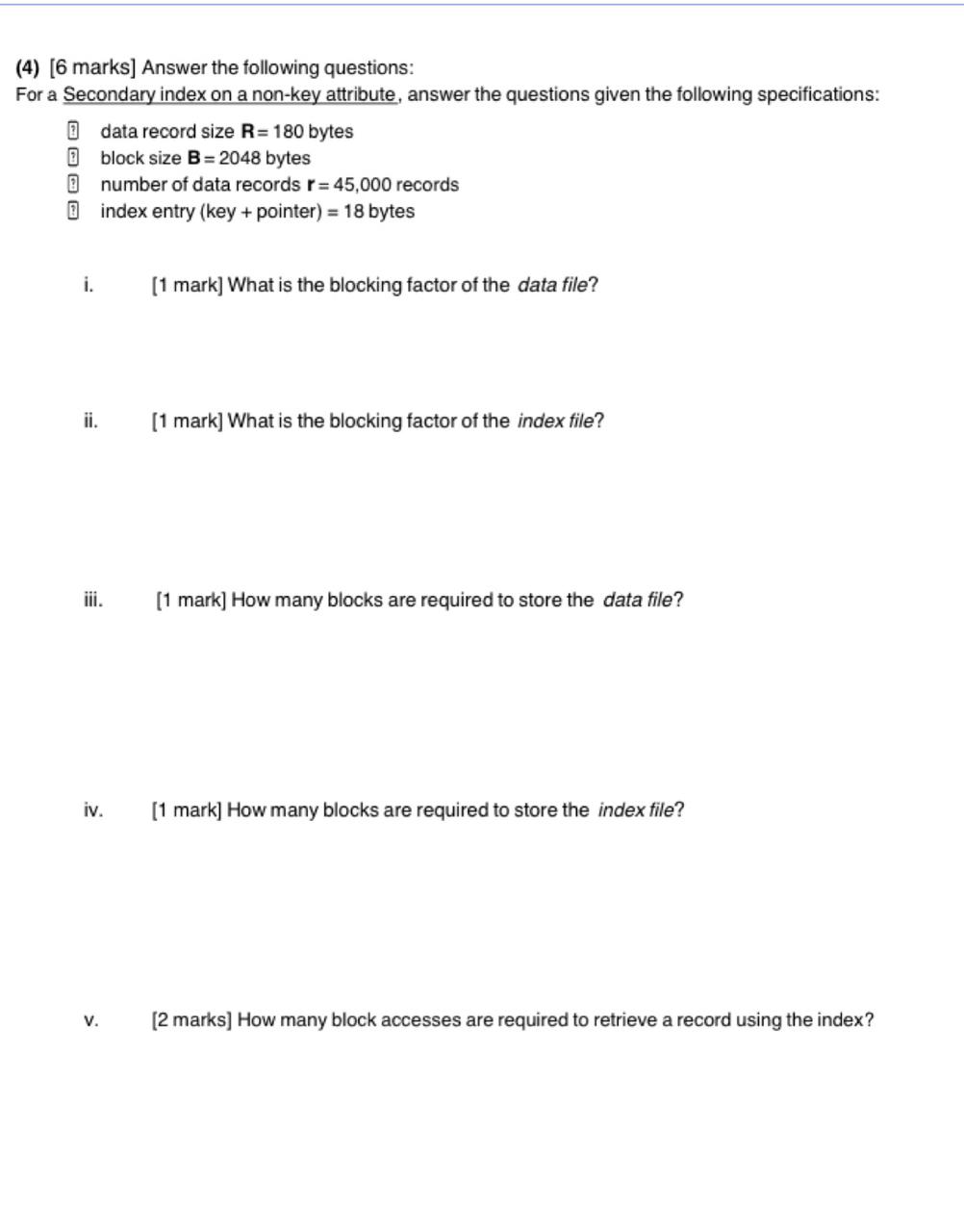 Solved (4) [6 ﻿marks] ﻿Answer the following questions:For a | Chegg.com