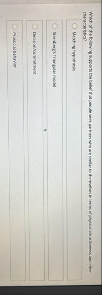 Solved Which of the following supports the belief that | Chegg.com