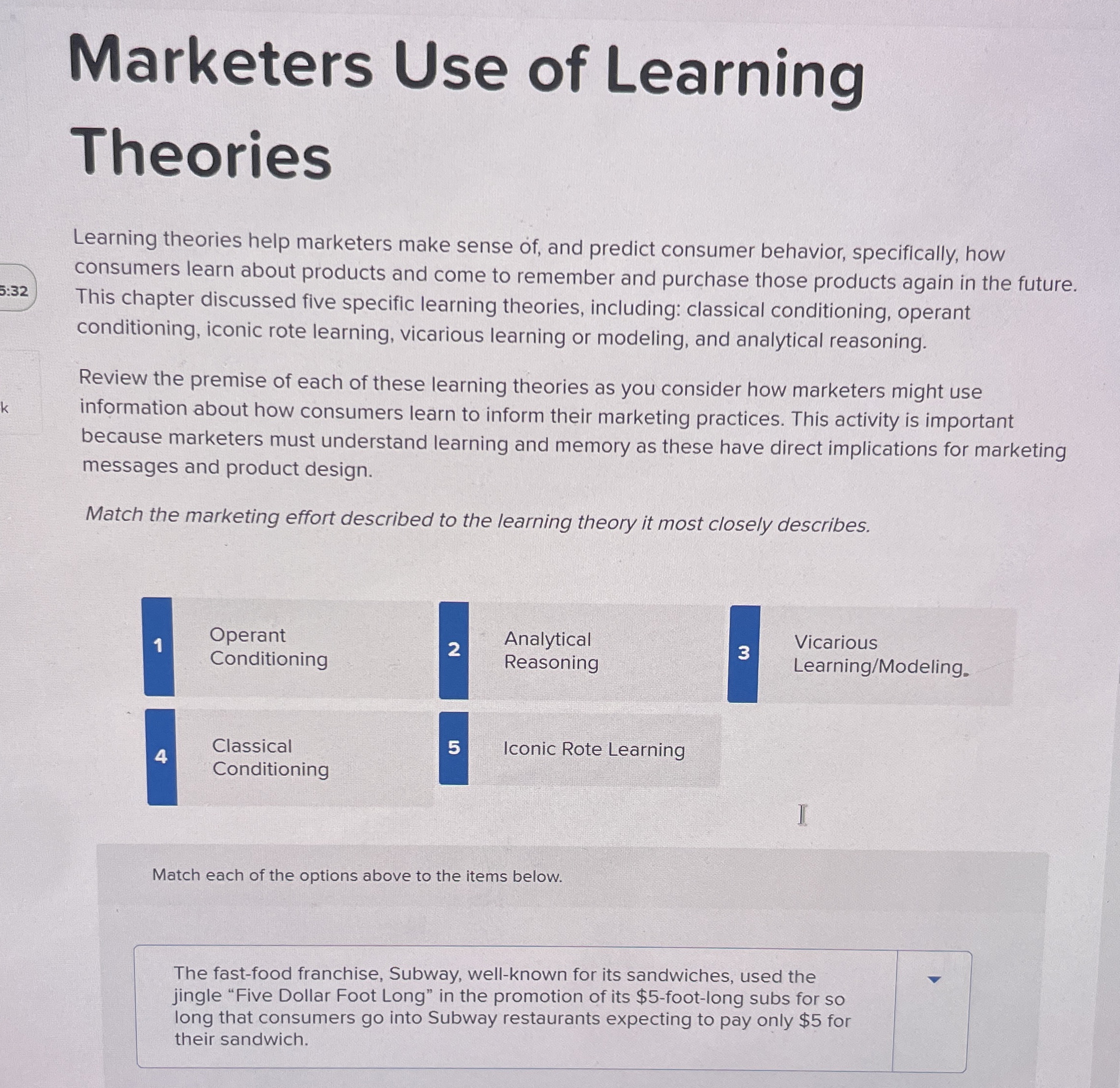 Marketers Use of LearningTheoriesLearning theories | Chegg.com