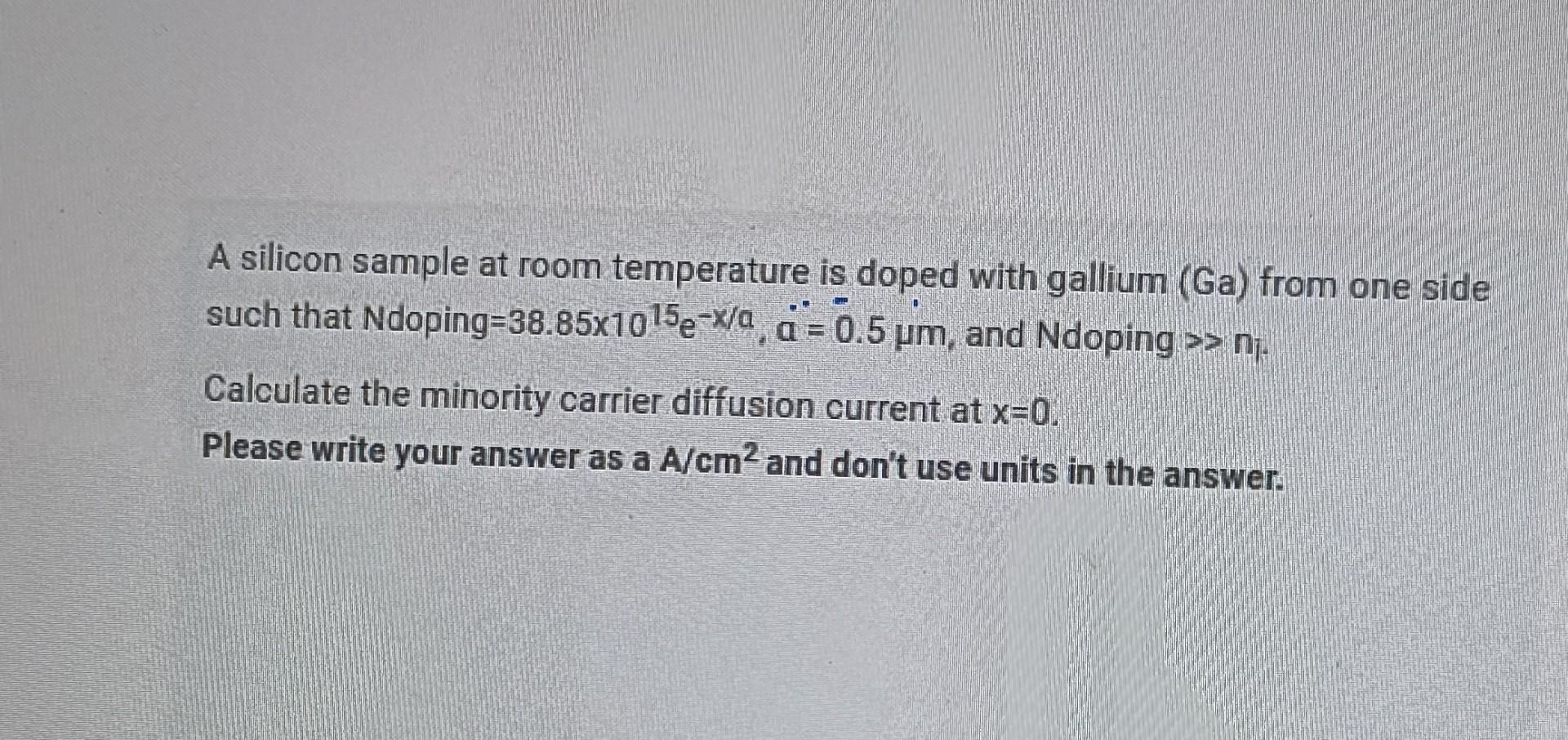 Solved A silicon sample at room temperature is doped with | Chegg.com
