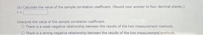 Solved (b) Calculate the value of the sample correlation | Chegg.com