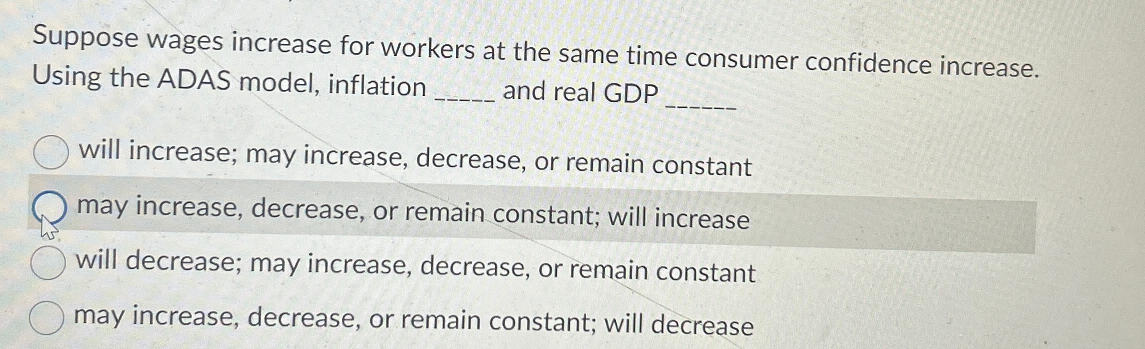 Solved Suppose wages increase for workers at the same time | Chegg.com