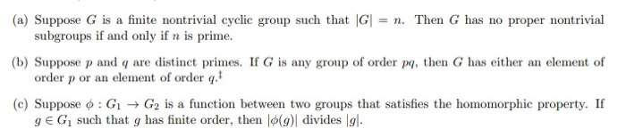Solved (a) Suppose G is a finite nontrivial cyclic group | Chegg.com