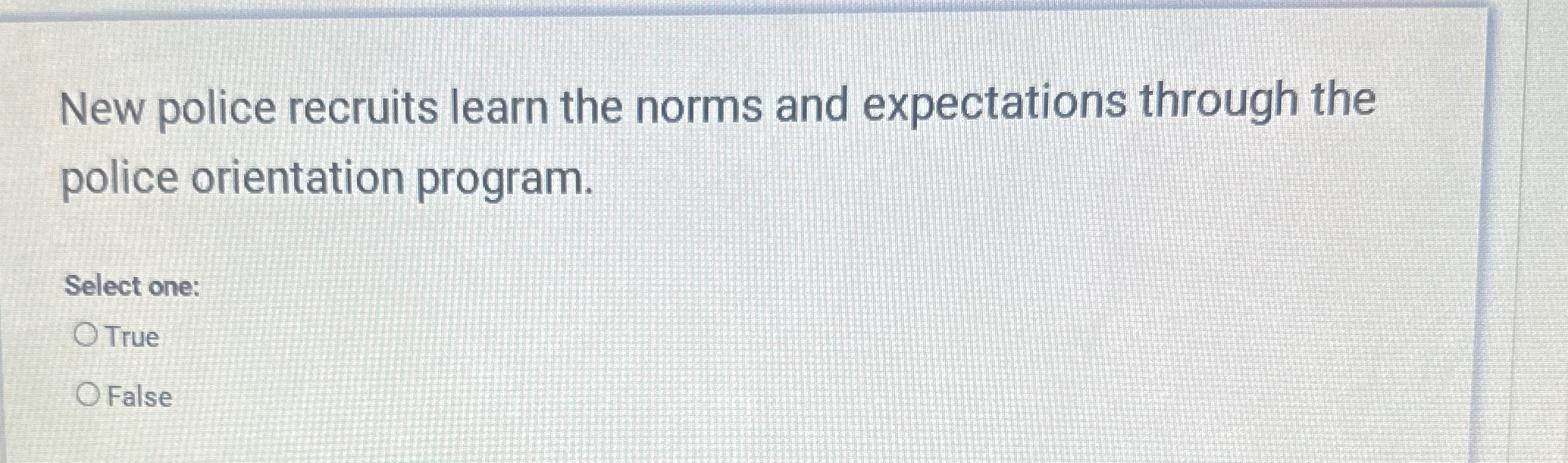 Solved New police recruits learn the norms and expectations | Chegg.com