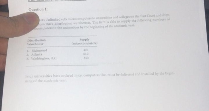 Question 1: ons Unlimited sells microcomputers to | Chegg.com