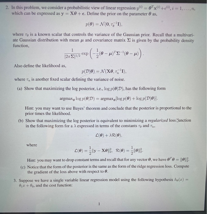 Solved 2. In this problem, we consider a probabilistic view | Chegg.com