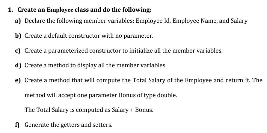 Solved 2. Create a class Admin and do the following: a) The | Chegg.com