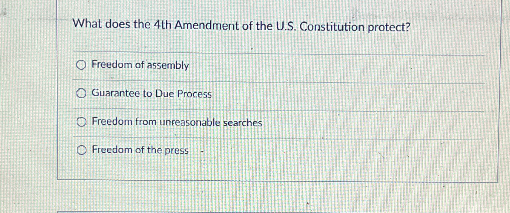 Solved What does the 4th Amendment of the U.S. ﻿Constitution | Chegg.com