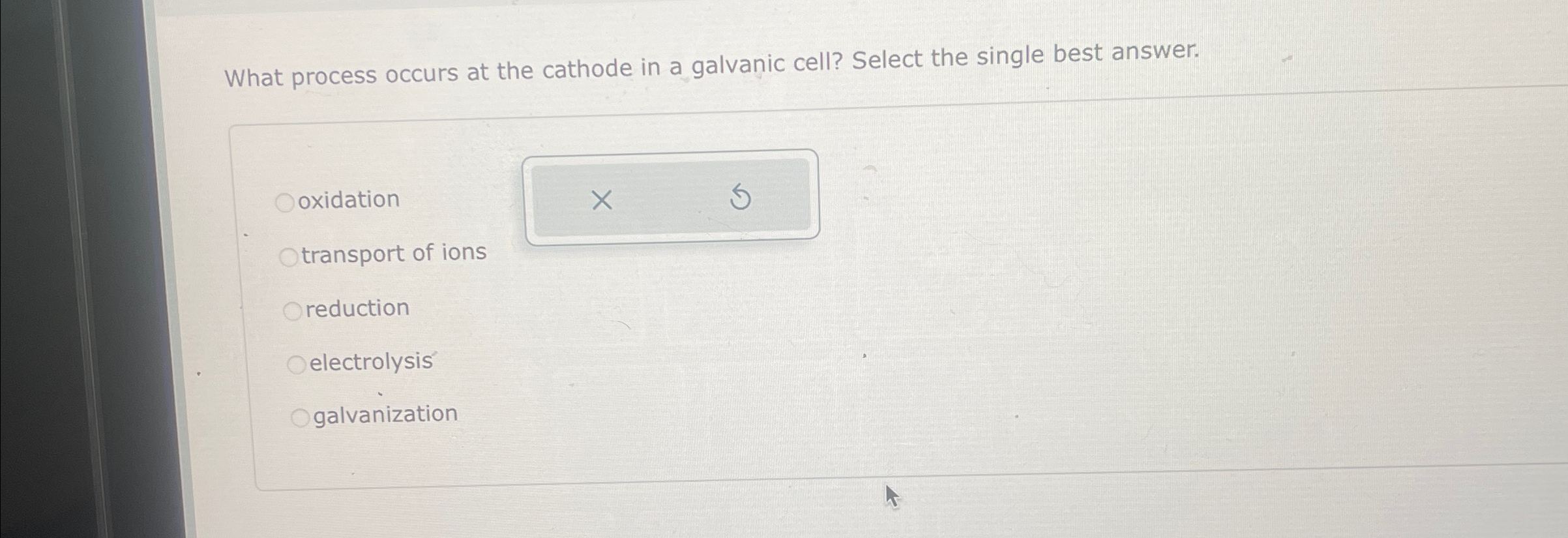 Solved What process occurs at the cathode in a galvanic | Chegg.com