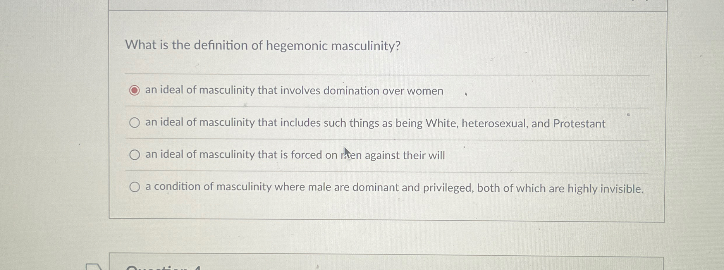 Solved What is the definition of hegemonic masculinity?an | Chegg.com