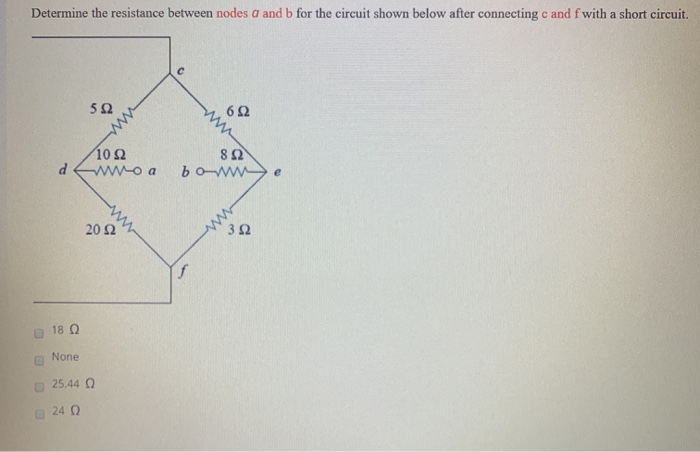 Solved Determine the resistance between nodes a and b for | Chegg.com