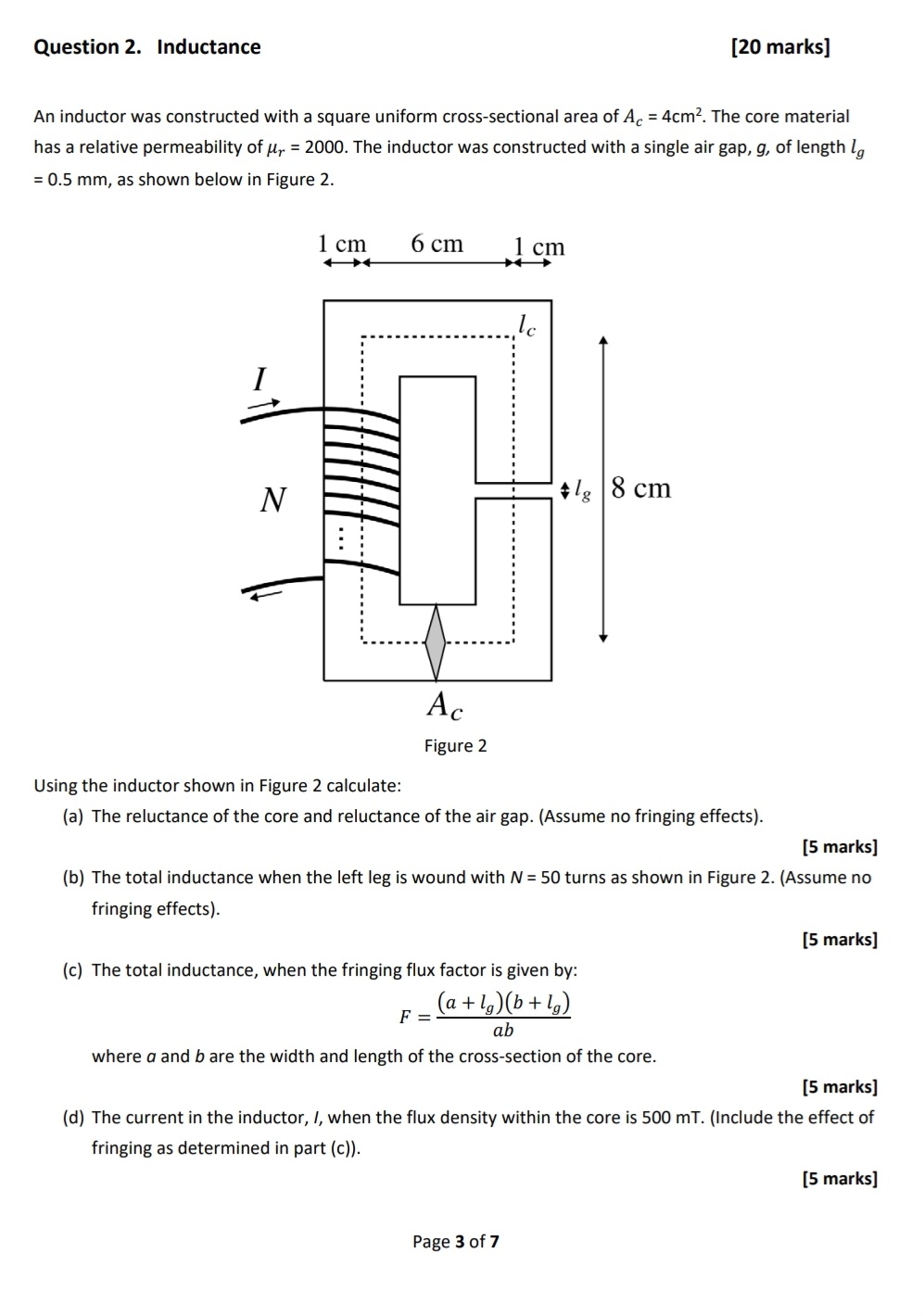 Solved Question 2. ﻿Inductance[20 ﻿marks]An inductor was | Chegg.com