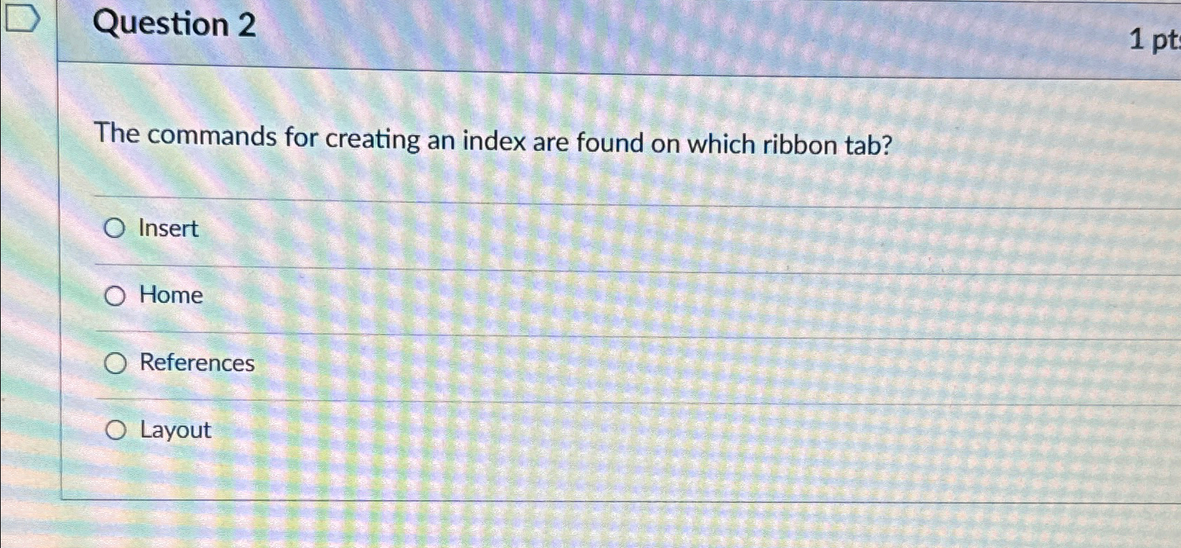 Solved Question 2The commands for creating an index are | Chegg.com