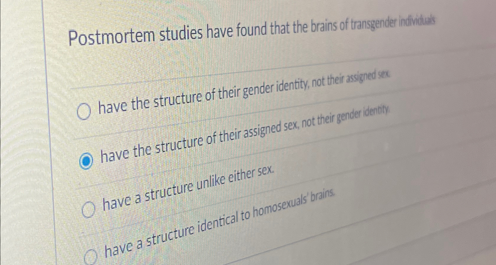 Solved Postmortem studies have found that the brains of | Chegg.com