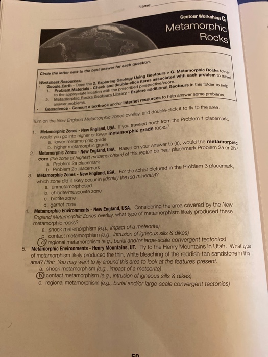 2. Metamorphie Rocks Geotours Library - Explore | Chegg.com