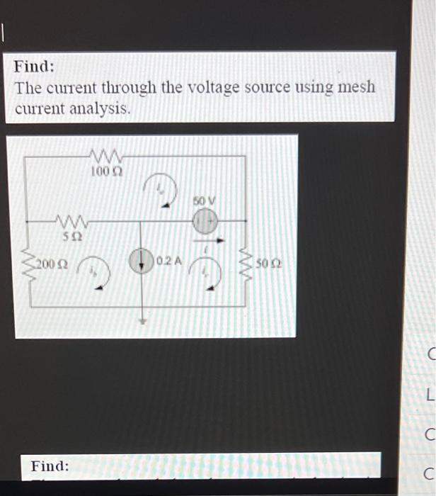 Solved Find: The current through the voltage source using | Chegg.com