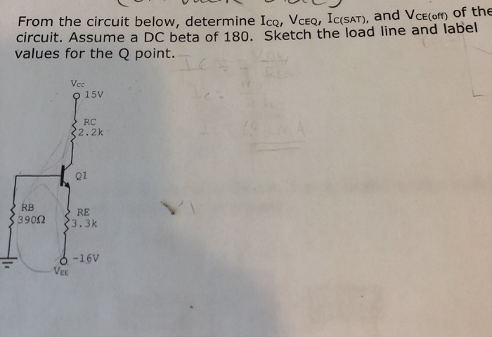 Solved O VOU From the circuit below determine Ico, VCEO, | Chegg.com