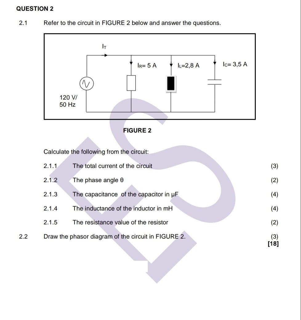 Solved 2.1 Refer to the circuit in FIGURE 2 below and answer | Chegg.com