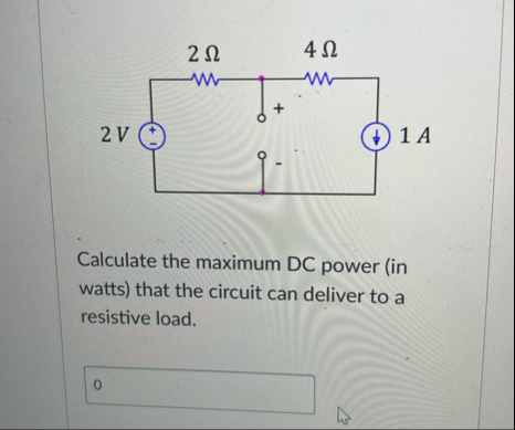 Solved Calculate the maximum DC power (in watts) ﻿that the | Chegg.com