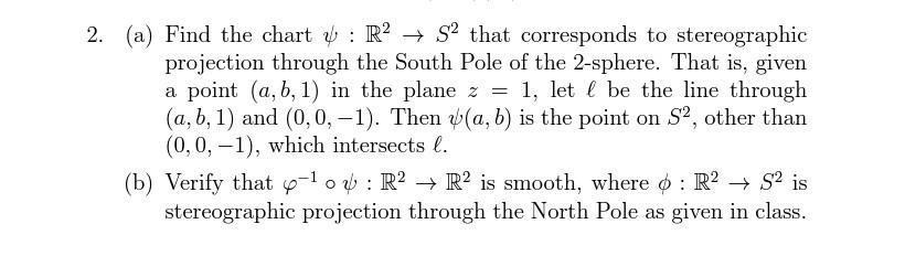 Solved 2. (a) Find the chart : R2 → S2 that corresponds to | Chegg.com