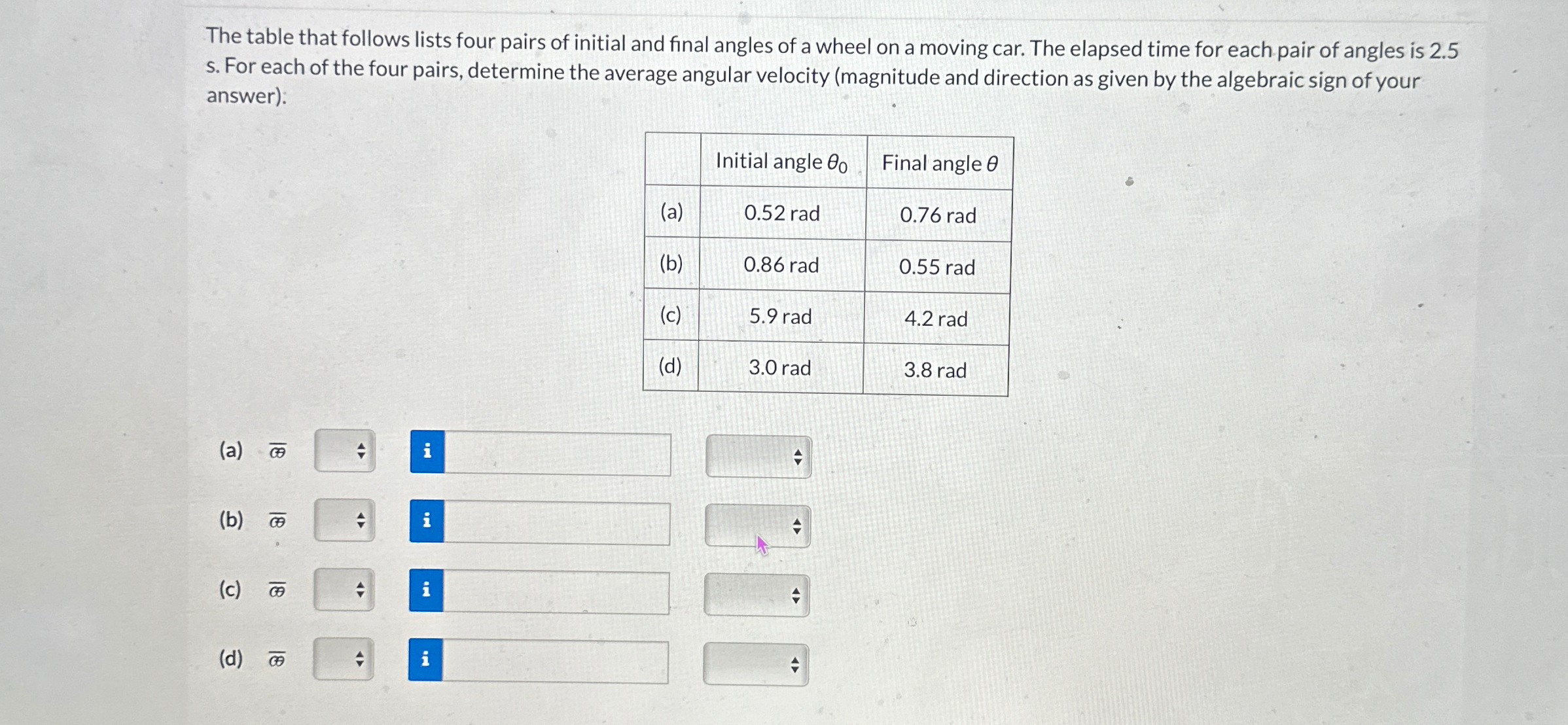 Solved The table that follows lists four pairs of initial | Chegg.com
