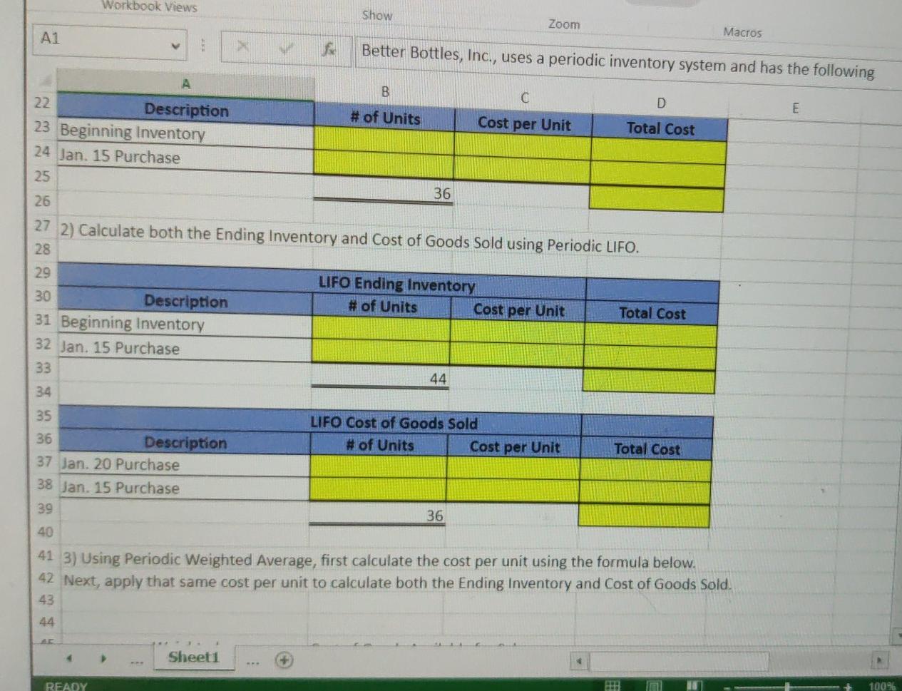 Solved 9 Better Bottles, Inc. uses a periodic inventory | Chegg.com